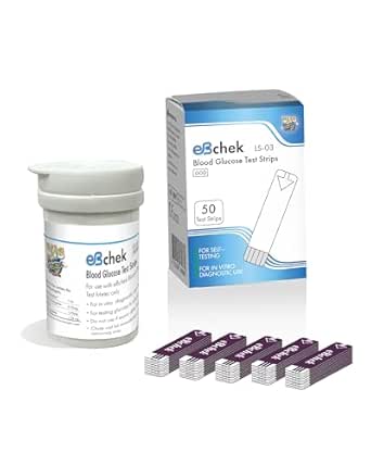 Amazon.com: eBmonitor eBchek Blood Glucose Test Strips, 50 count, No ...
