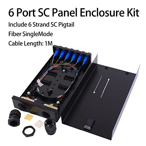 SC SM 6Port Box +Cables Wall Mount Fiber Enclosure with Splicing Module ...