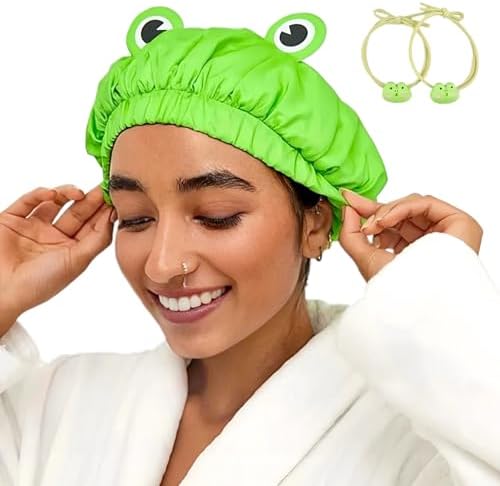 Amazon.com : LamaMe Shower Cap, Waterproof Reusable Double Layers Bath ...