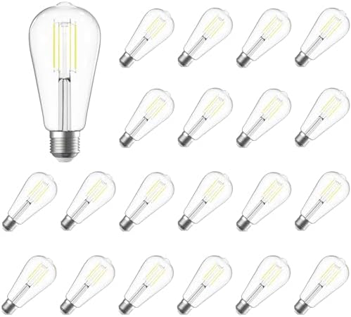 SHINESTAR 20-Pack E26 LED Bulb 60 watt, Dimmable, Vintage Edison Light ...