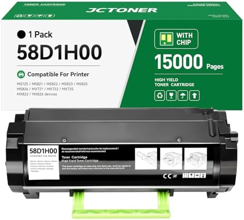 Amazon.com: 58D1H00 Black High Yield Toner Cartridge with Chip ...