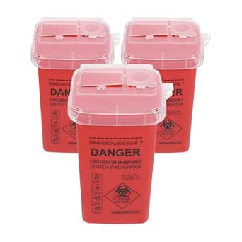 Amazon.com: HOOTNEE 3Pcs Portable Sharps Disposal Containers with Flip ...