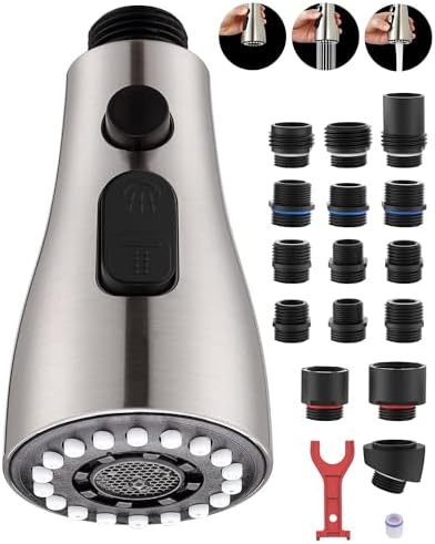 Amazon.com: Kitchen Faucet Head Replacement with 15 Adapters - 3 ...