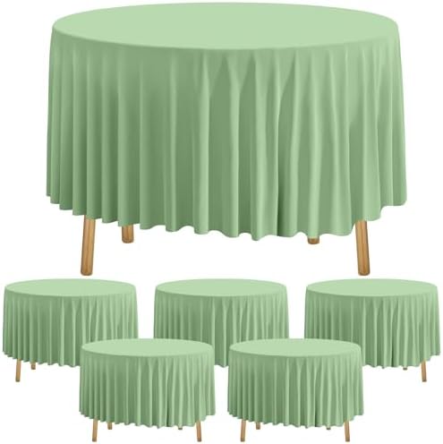 Amazon.com: YIDAKO 12 Pack Sage Green Plastic Tablecloths Round Light ...