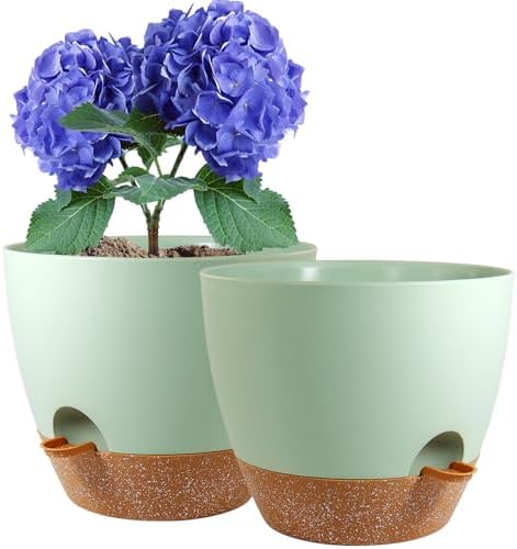Amazon.com : FaithLand 6-Pack Green Self Watering Planter Pots for ...