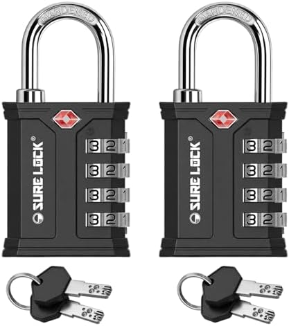 Amazon.com: SURE LOCK TSA Approved 4 Digit Combination Lock, Heavy Duty ...