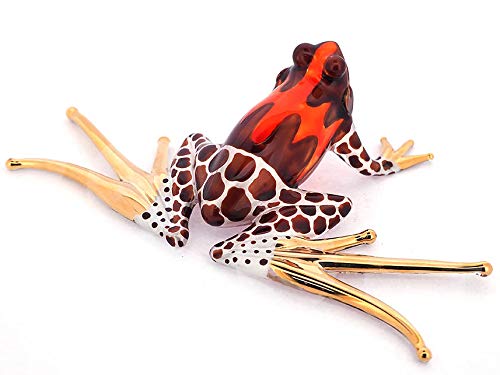 Amazon.com: ZOOCRAFT Blown Glass Frog Figurine Brown Dart Hand Painted ...
