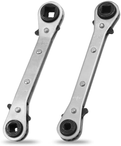 CLKE HVAC Service Wrench Tools, Quad Ratchet Spanner with 4 Sizes 3/8 ...