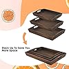 Amazon.com: JUZI Rustic Wood Serving Tray with Handles-Set of 3(3PC Set ...