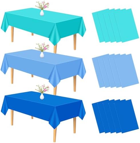 Amazon.com: 12 Pcs Ocean Theme Tablecloth,Disposable Assorted Blue ...