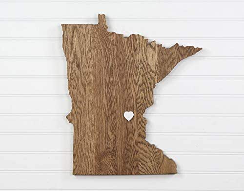 Amazon.com: Minnesota State Shape Wood Cutout Sign Custom Handcrafted ...