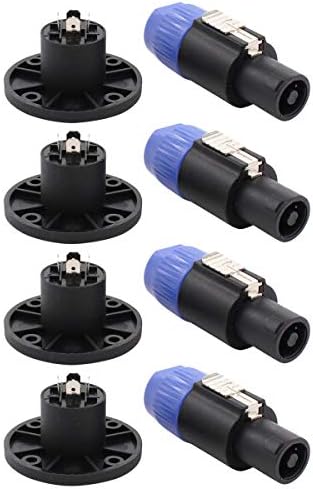 Amazon.com: Speakon NL4FC，GELRHONR NL4 Connector Round Speaker Plug ...