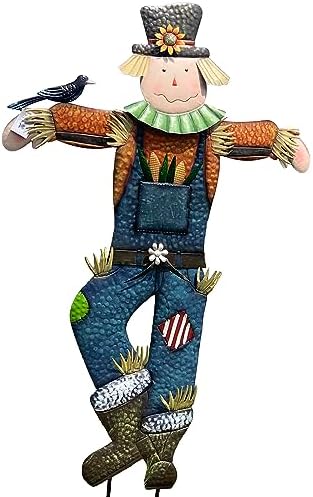 Amazon.com : 71" x 50" Metal Scarecrow Yard Decoration - Fall ...