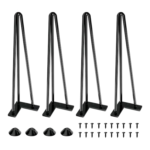 SANKEYTEW 46cm Metal Table Legs, Set of 4 Hairpin Table Legs, Feet for ...