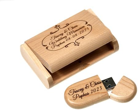 Personalised Maple wood USB 3-16GB flash drive in wooden presentation ...