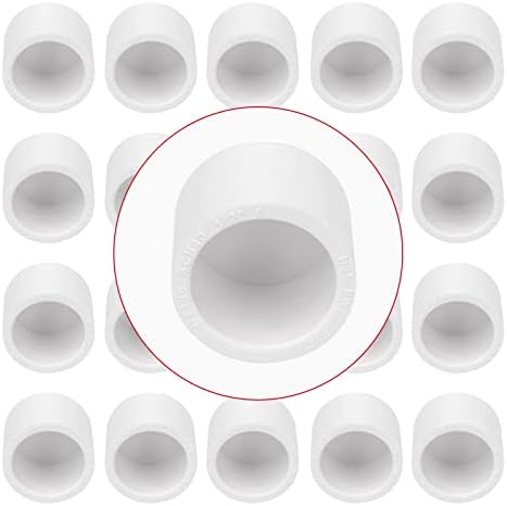 Lswteiz 20 Pack 1/2 Inch PVC Pipe End Cap, Schedule 40, White, Socket ...