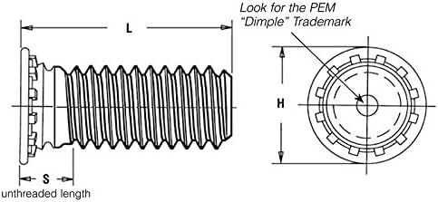 Type FH/FHS/FHA FHS-032-12 Pem Self-Clinching Threaded Studs Unified tillescenter Fasteners Nuts