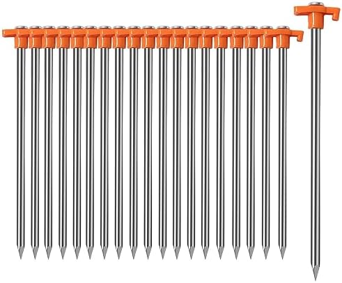 Amazon.com : Cheardia 20 Pack Tent Stakes Heavy Duty, 9.75 Inch Yard ...