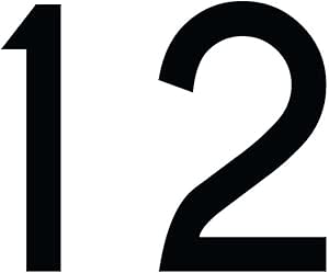 Zahlenaufkleber Nummer 12 in schwarz, 10 cm, Aufkleber in vielen Farben ...