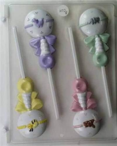 Amazon.com: Baby Rattle with Four Different Designs and Bow Lollipop ...