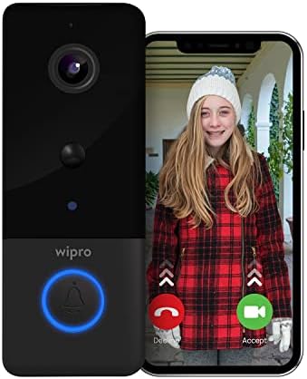 wipro Smart Wireless Doorbell | 2 MP 1080p Full HD Camera with Night ...