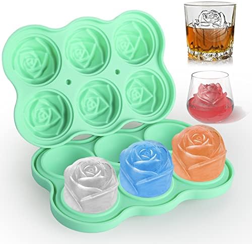 Amazon.com: Ice Cube Tray, 6 Large Rose Ice Balls 1.8'' Easy Release ...