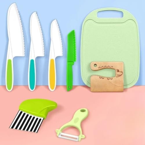 Cots and Cuddles 8-Piece Kids Chopping Board & Safe Set – Includes ...