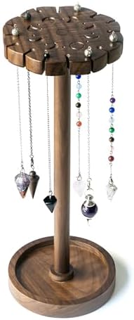 Amazon.com: Kihomi Crystal Pendulum Stand with Tray - Walnut Moon Phase ...