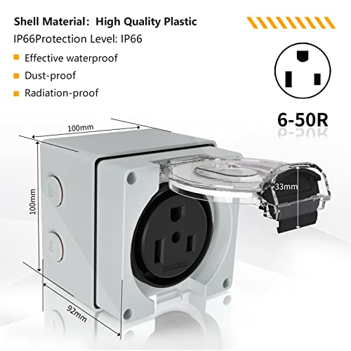 Snapklik.com : STARELO 50Amp Power Outlet Box,NEMA 6-50R Receptacle ...