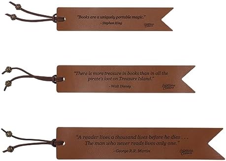 Amazon.com: Genuine Leather Bookmarks Set with Quotes - Handmade ...