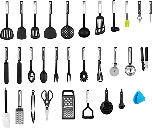 Premium 42pc Kitchen Utensils Set Stainless Steel Non Stick Cooking ...