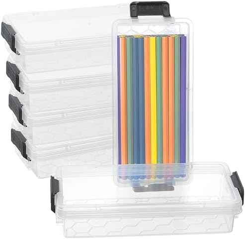 Amazon.com - Sterilite Small Divided Pencil Box, Stackable Plastic ...