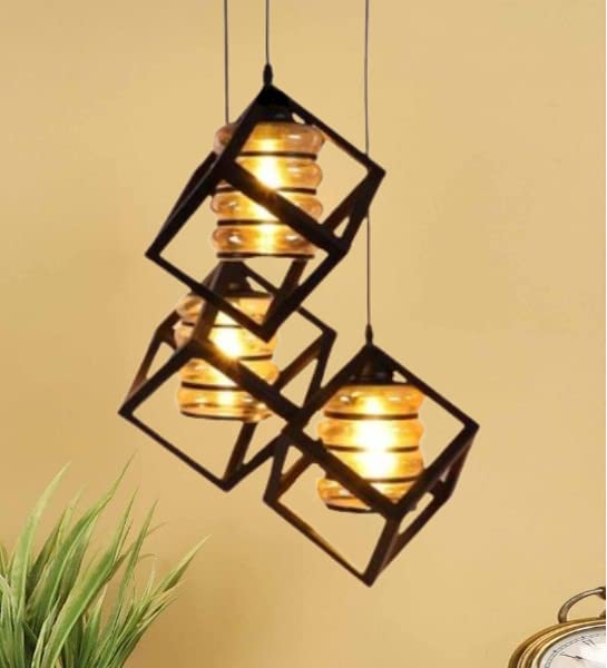 Buy GAUVIK Hanging Cube Luster Glass THALI Cluster Pendant Light ...