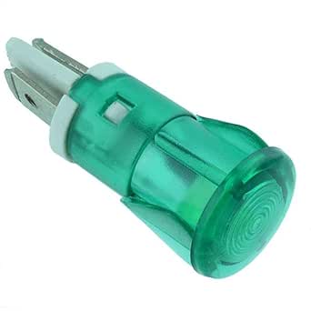 Green 12mm Plastic Indicator LED Pilot Light 220V Push Fit Mounting ...