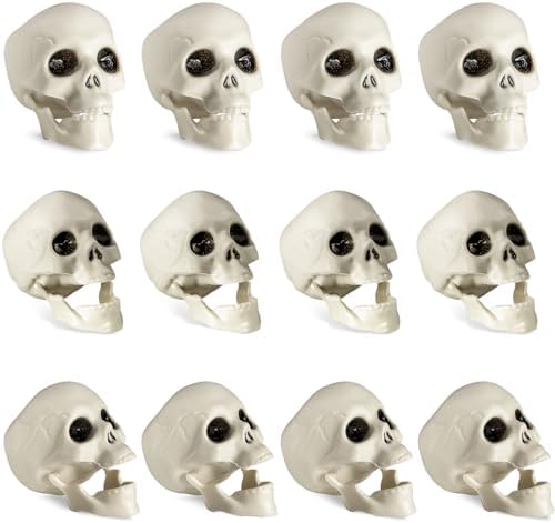 Amazon.com: Aoriher 50 Packs Halloween Skull Crafts Skeleton Heads ...