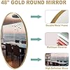 Amazon.com: 48 Inch Large Round Mirror Gold, Metal Framed Oversized ...