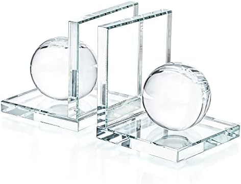 Amazon.com: 1Pair 3Lbs Crystal Bookends for Shelves Decorative Glass ...