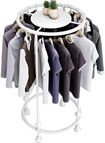 Amazon.com: Rotating Round Grament Rack , Double Layer Coat Rack ...