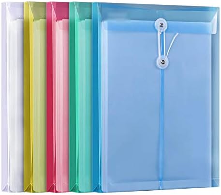 Amazon.com : LaOficina Poly Clear Envelopes with Button String Snap ...