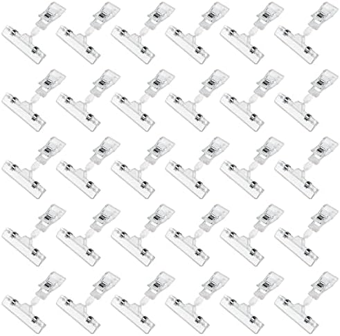Amazon.com : Clear Sign Clips Merchandise Display 30 Pack Plastic Label ...