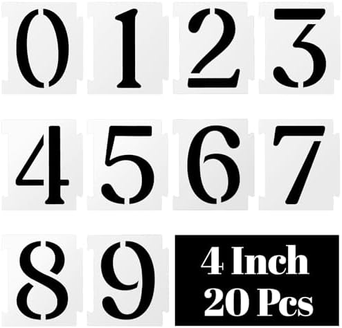 Gjinxi 4 Inch Number Stencils for Painting, 0-9 Address Number Stencil ...