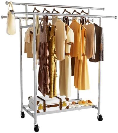 Amazon.com: Raybee Heavy Duty Clothes Rack, 350LBS Clothing Rack with ...