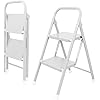 Amazon｜WEIMALL 脚立 2段 折りたたみ 踏み台 耐荷重150kg ステップスツール はしご ステップ台 ステップラダー インテリア ハンドル付き（2段・ホワイト） STP02WH ...