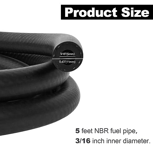 Snapklik.com : 5 Feet Fuel Line Hose, 3/16 Inch Inside Diameter NBR ...