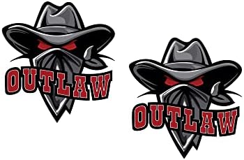 Amazon.com - Outlaw Skull Cowboy - Pack of 4 - StickerVinyl Waterproof ...