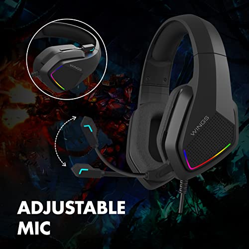 Wings Vader 200 Wired Gaming Over Ear Headset (Black, On The Ear ...