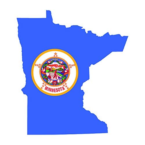 Amazon.com: Minnesota State Shaped Flag Sticker Self Adhesive Vinyl ...