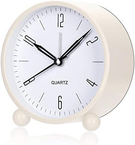 Amazon.com: Analog Alarm Clock, 4 inch Super Silent Non Ticking Small ...