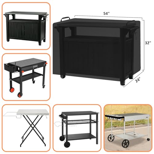 Outdoor Prep Table Cover for 50 Inch Food Prep Cart Table, Waterproof ...