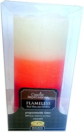 Amazon.com: Candle Impressions 6" Tri-color Candle, Flameless Candle ...